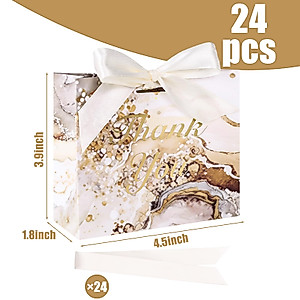 VGOODALL 24PCS Thank You Gift Bags, Party Favor Bags Candy Bags Treat Boxes Paper Gift Bags with Bow Ribbon for Wedding Bridal Baby Shower Birthday Party