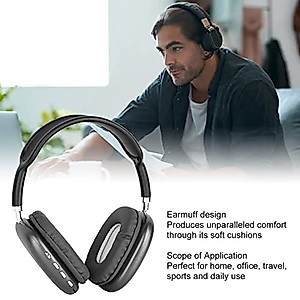 Tangxi Wireless Noise Cancelling Headphones, Stereo Over Ear Sports Headphones, Portable Foldable Lightweight Headset Soft Earpads for Cellphone PC