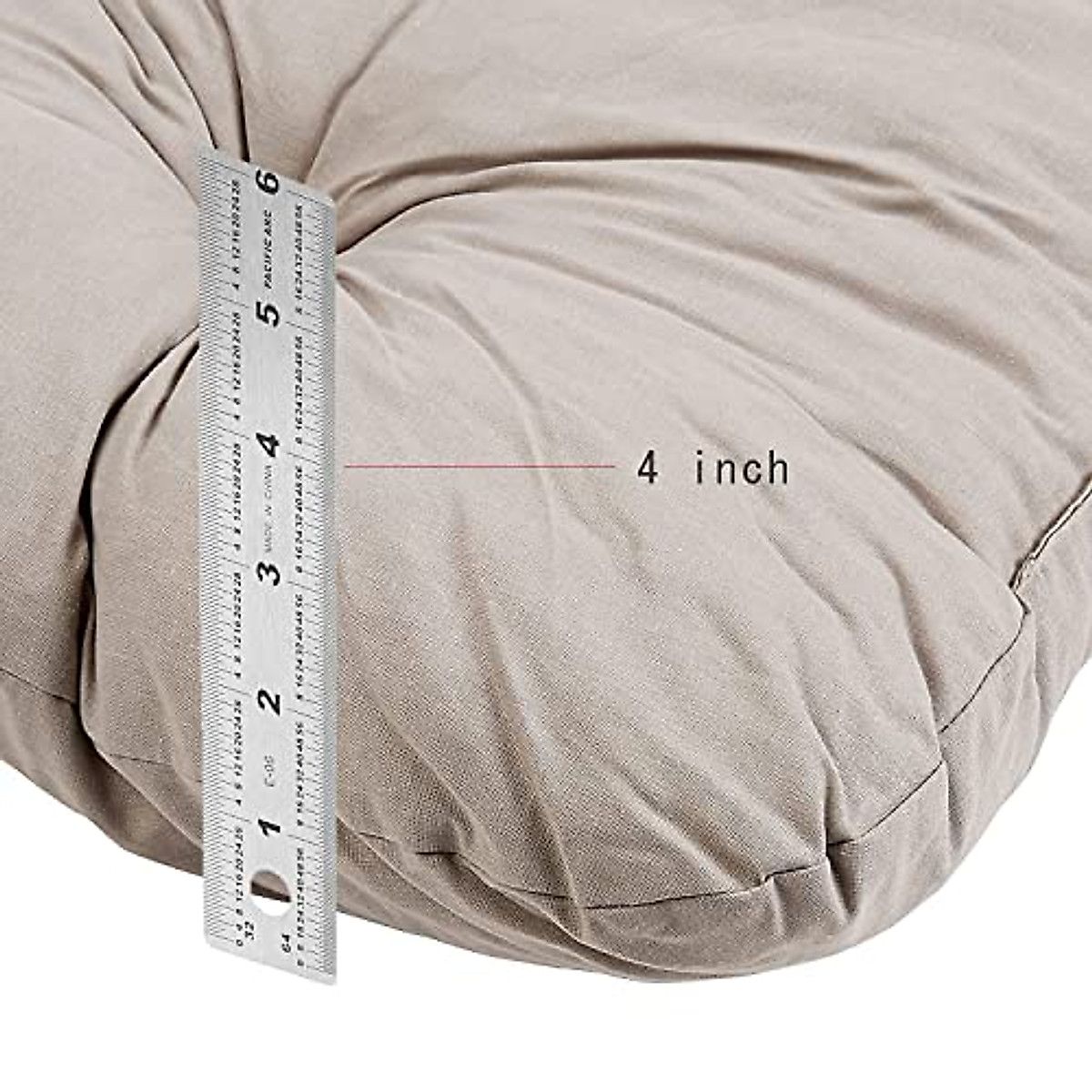 Rlosqvee Outside Benches Cushion with Backrest, Thicken Waterproof Swing Cushions 2/3 Seater Replacement, Porch Swing Cushions Outdoor (Beige, 40 x 60 inch)