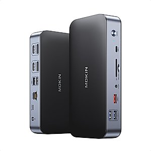 DisplayLink Laptop Docking Station Dual Monitor, USB C Dock with 120w Power, USB C Docking Station with 2 HDMI, 2 DisplayPort,2.5Gbps Ethernet,USB 3.1/3.0/2.0, SD/TF for MacBook Pro/Air/Dell/HP/Lenovo