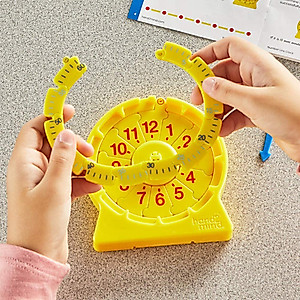 hand2mind NumberLine Clock, Telling Time Teaching Clock, Learn to Tell Time Clock, Analog Classroom Learning Clock, Teaching Time Math Manipulatives, Clocks for Kids Learning to Tell Time (Set of 6)