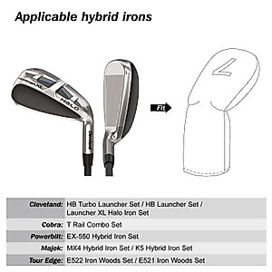 Craftsman Golf Black Hybrid Iron Head Covers with Large Gold No. (Not Custom)