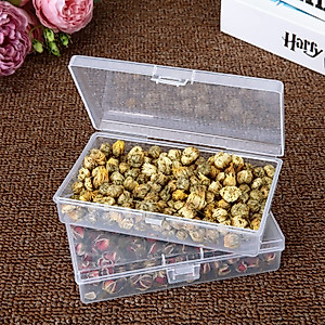 DIRBUY 12pcs Small Plastic Rectangular Containers, Clear Mini Plastic Boxes with Lids for Beads and Small Items (5x 3 x 1 inch)
