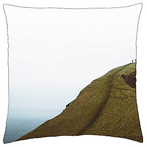 LESGAULEST Throw Pillow Cover (24x24 inch) - People Nature Hike Trek Travel Adventure Grass