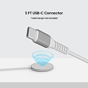 TALK WORKS Magnetic Fast Charge Cord Compatible w/iPhone 15/15 Pro/15 Pro Max, 14/14 Plus/14 Pro/Max, 13/Mini/Pro/Max, 12/Mini/Pro/Pro Max MagSafe Phone Cases -6' USB-C Cable, No Wall Adapter (White)