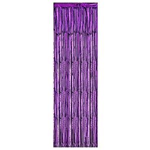 Mr. Pen- Metallic Foil Curtains, Purple Backdrop, 3.3 x 8.3ft, Purple Tinsel Backdrop, Foil Fringe Curtains Party Decorations, Tinsel Curtain Backdrop, Foil Curtain Backdrop, Birthday Door Decoration