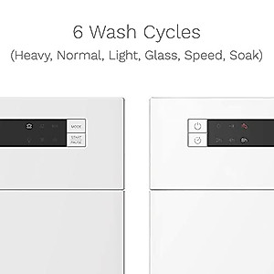 hOmeLabs Compact Countertop Dishwasher - Energy Star Portable Mini Dish Washer in Stainless Steel Interior for Small Apartment Office and Home Kitchen with 6 Place Setting Rack and Silverware Basket