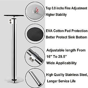 Upgrade Undermount Sink Brackets, Adjustable Undermount Sink Support, 304 Stainless Steel Sink Bracket Kit, Easy to Install Sink Support for Kitchen and Bathroom