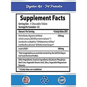 pet Digestive - Dog Digestive AID - PROBIOTICS - Powerful Formula - dicalcium Phosphate for Dogs - 3 Bottle (180 Chews)