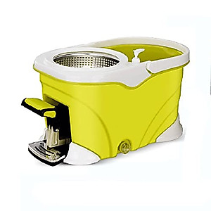 Cleaning Bucket 360° Adjustable Round Durable Household Foot Bucket Floor Mop Household Cleaner Set Reusable 4 Heads Bucket