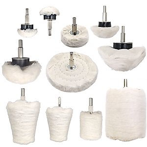 Tworider 11 pcs Buffing Wheel for Drill, Buffing Pad Polishing Wheel Kits, Wheel Shaped Polishing Tool for Metal Aluminum, Stainless Steel, Chrome, Jewelry, Wood, Plastic, Ceramic, Glass, etc