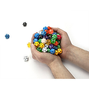 Wiz Dice Bulk Random Polyhedral Dice (D20-100 Pack) - Polyhedral Role Playing Dice in Unique Colors - DND Accessories for TTRPG Dice Games - Ideal Roleplaying Game Dice