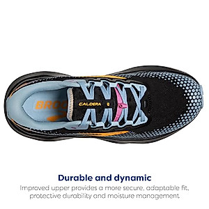 Brooks Women’s Caldera 6 Trail Running Shoe - Black/Blue/Yellow - 8 Medium