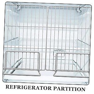 IWOWHERO Partition Closet Divider Fridge Door Organizer Fridge Mesh Divider Wardrobe Clothes Separator Refrigerator Separators Fridge Accessories Replaceable Refrigerator Divider Iron White