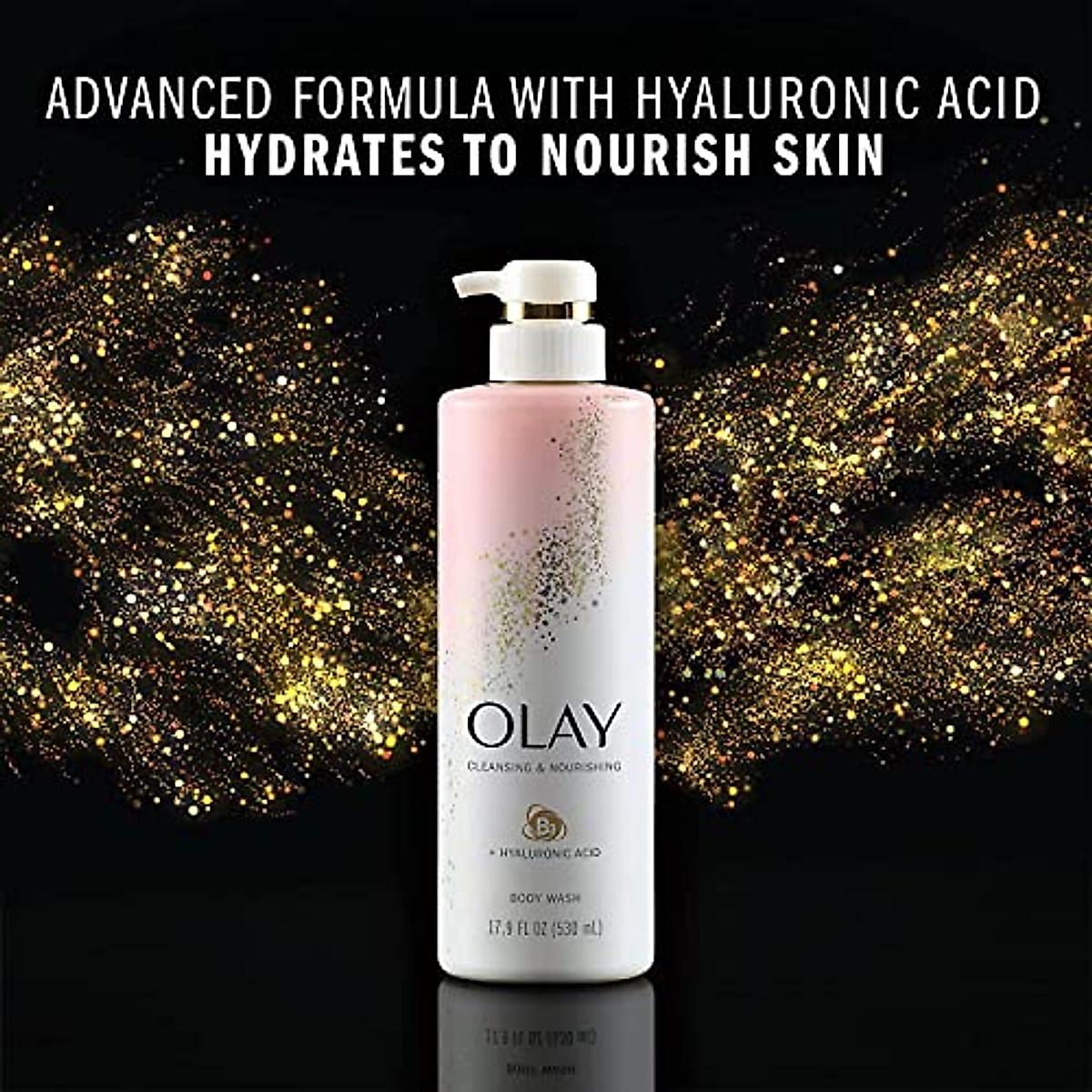 Olay Body Wash Women Cleansing & Nourishing with Hyaluronic Acid & Vitamin B3, 20 fl oz (Pack of 4)