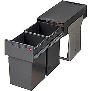 Hafele Trash Can Pull Out - Hailo Easy Cargo 30, 2 x 4 Gallons Capacity, 88 lbs Weight Capacity