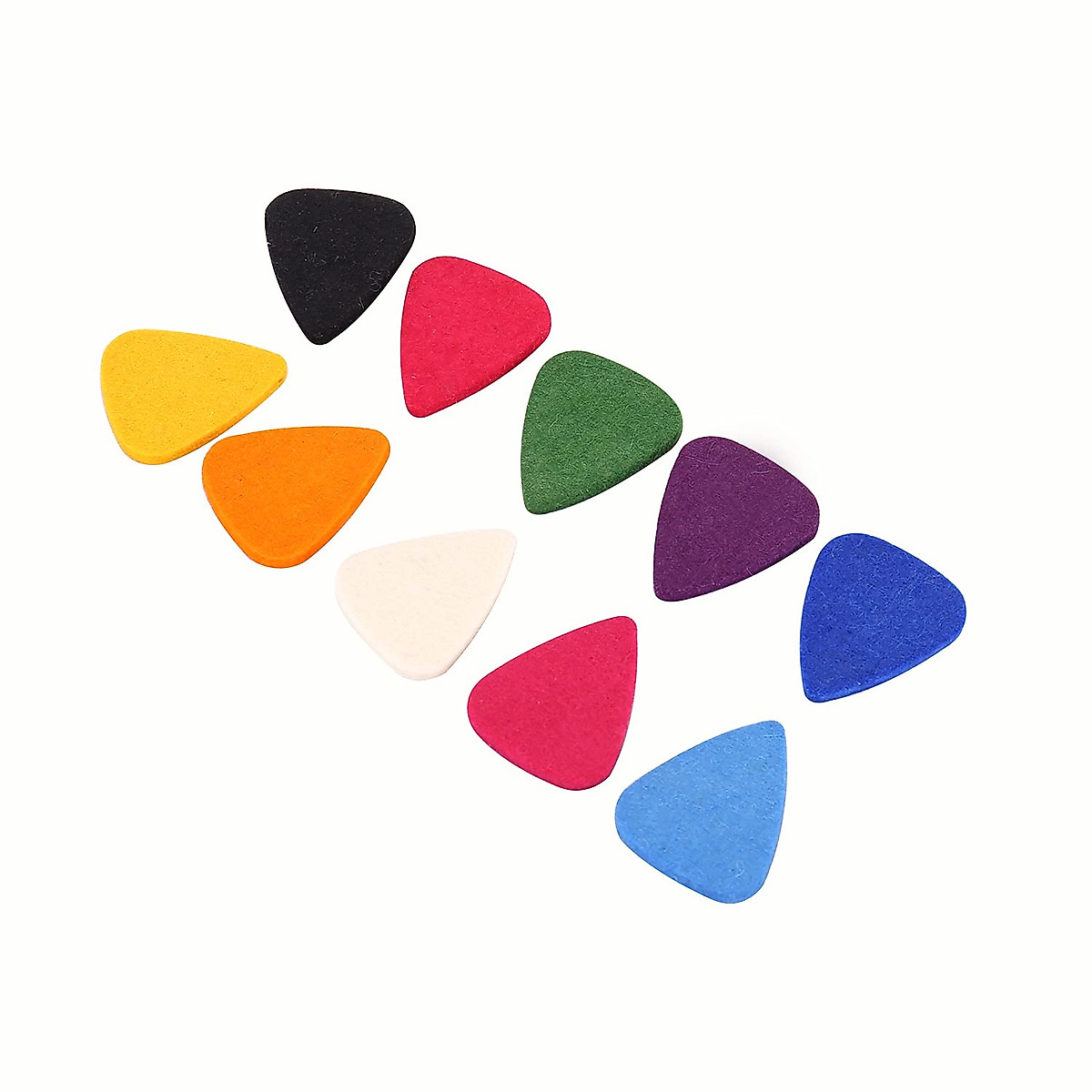 Felt Ukulele Picks,10 Piece Felt Heart Shape Pick for Ukulele Guitar Bass with pick holder case (Multiple colors 10 PCS)