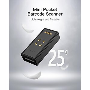 Inateck Barcode Scanner Bluetooth, 1D 2D QR Code Scanner Kabellos 2.4GHz, Portable Wireless Barcode-Scanner Laser, Mini Handscanner with APP and SDK, BCST-46