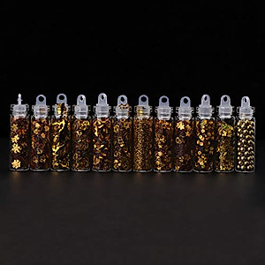 12 Bottle/Set Manicure Sequins Nail Art Glitter Sequins DIY Nail Beauty Filling Tools Nail Art Supplies for Eyes Makeup-603