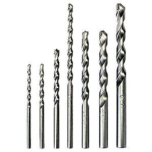 S&R Concrete Stone Masonry Drill Bit Set Made in Germany with Round Shaft 7 Pcs 4x85, 5x85, 6x100, 6x150, 8x120, 10x120, 12x150 mm - Professional Quality