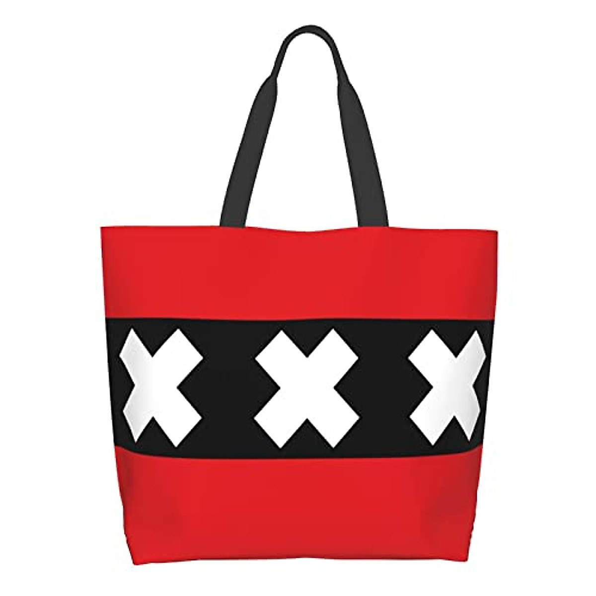 Amsterdam City Flag Tote Storage Bag Women'S Big Capacity Shopping Shoulder Bag With Inner Pocket