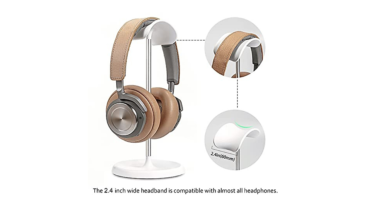 Stylish Curved Headphone Stand with Storage Tray