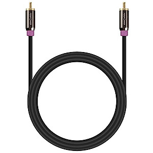 Subwoofer Cable (10 Feet), FosPower RCA to RCA Audio Stereo Cable, Male to Male - Dual Shielded Cord | 24K Gold Plated Connector | Corrosion Resistant | Clean Sounding Signal