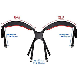 Black with Red Edge Quick Side Release Plastic Buckle Golf Bag Shoulder Straps Replacement