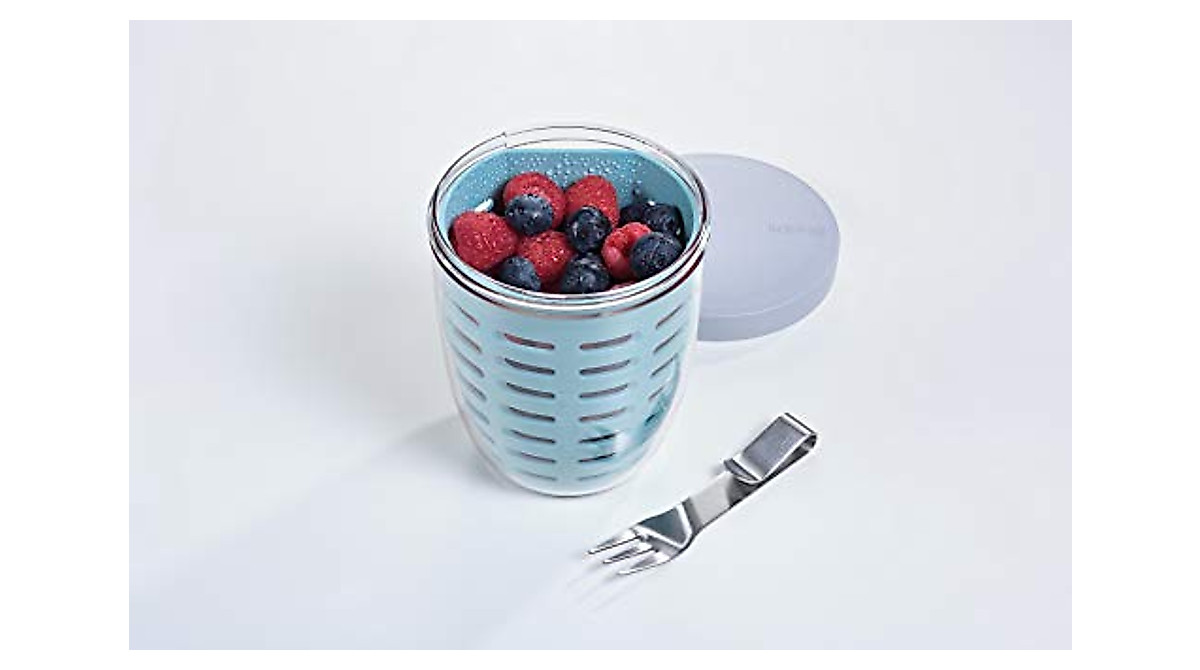 MEPAL, Fruit and Veggie Snack Pot with Airtight Lid, Colander and Fork ...