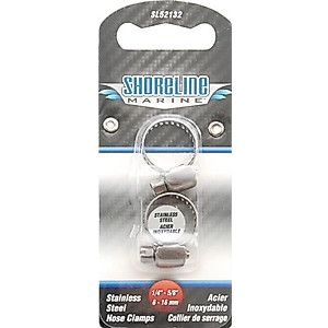 Shoreline Marine Stainless Steel Universal Hose Clamp, 1/4-5/8"