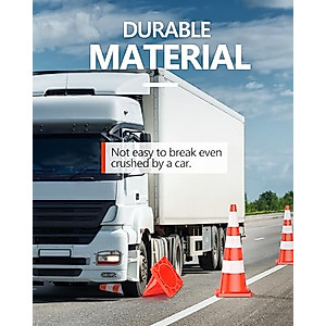 BATTIFE 36" Inch Traffic Safety Cones | 6Pack PVC Cone with Reflective Collars | Weighted Orange Construction Cones for Building Road Driveway Parking Use