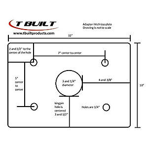 T Built 8" Fifth Wheel to Gooseneck Adapter Hitch with a 7 3/4" Forward Offset