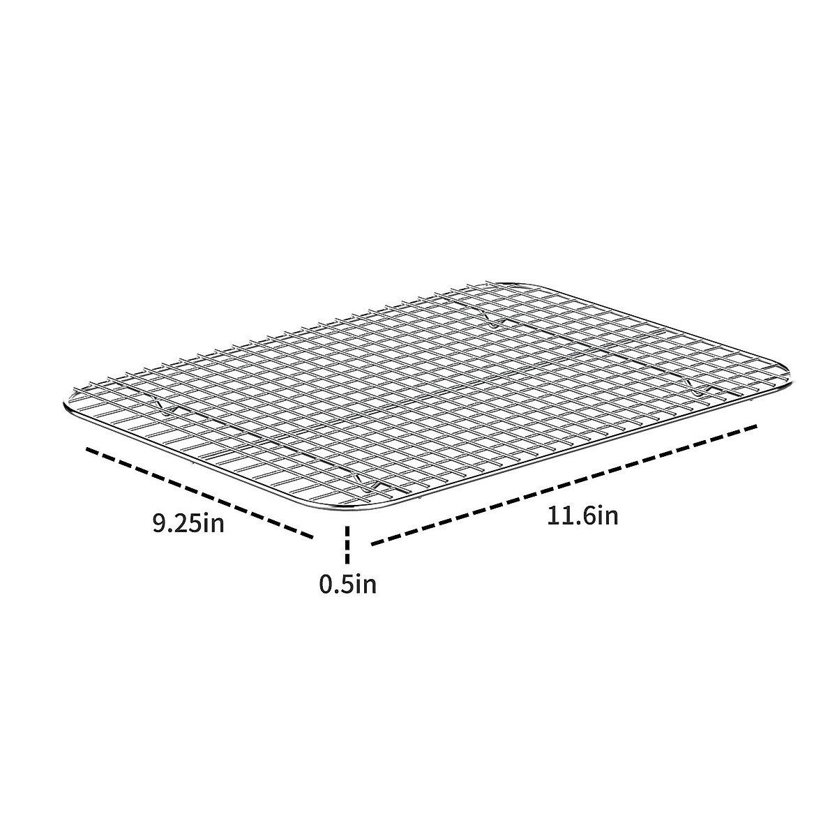 HOHUNGF Medium Stainless Steel Cooking Rack Set 2, Large Baking Rack Pack of 2, for Cooling Baking Roasting Grilling Drying, Rectangle 11.6 x 9 x 0.6 Inch Toaster Oven, Oven & Dishwasher Safe