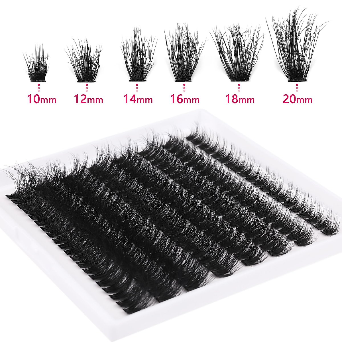 DIY Lash Extension Kit 240Pcs Lash Clusters Individual D Curl Eyelash Extension Kit 40D Wispy Cluster Lashes with Lash Glue 9-16MM Lash Clusters Eyelash Kit