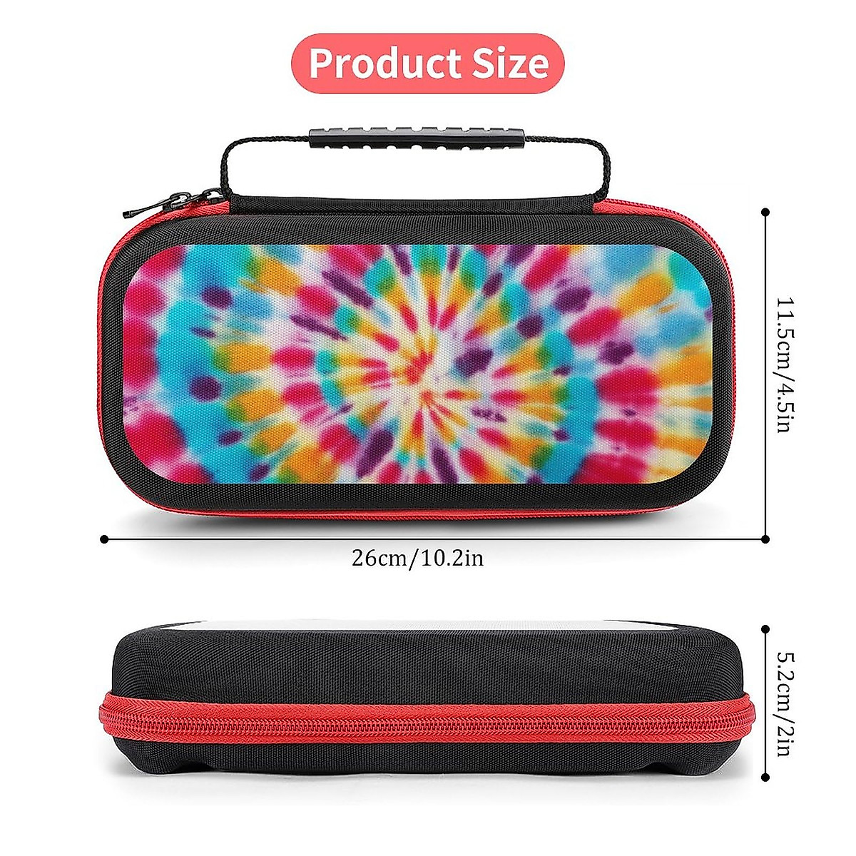 AoHanan Switch Carrying Case Blur Fabric Tie-dye Switch Game Case with 20 Games Cartridges Hard Shell Travel Protection Storage Case for Console & Accessories