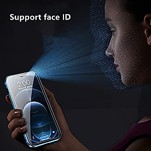 Jonwelsy Case for iPhone 13 Pro Max, Compatible with Magsafe 360 Degree Full Body Protection Case Magnetic Attraction Metal Bumper+Front Glass+PC Back Cover for iPhone 13 Pro Max (6.7 inch) (Blue)