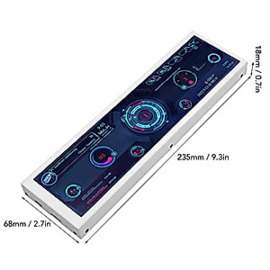 Computer Temp Monitor, 8.8in IPS 1920x480 60Hz PC Sensor Panel Display Multifunction for Desktop