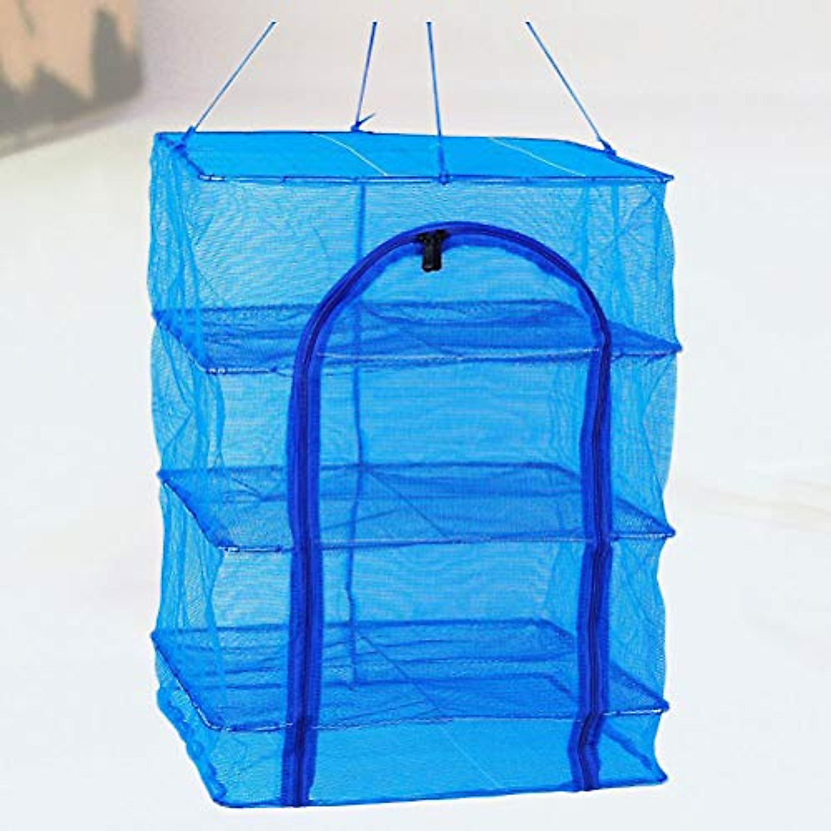 House Plants Outdoor Food Screen Foldable Drying Net Hanging Mesh Dryer Square Hanging Mesh Dryer for Shrimp Fish Fruit Vegetables (Four-Layer 66X40X40cm with Buckle) Drying Rack Clothing