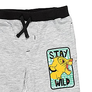 Disney Lion King Simba Pumbaa Timon Toddler Boys Fleece 2 Pack Pants Black/Grey 4T