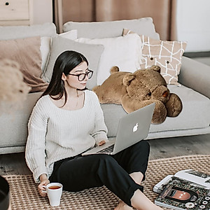 FoxVilla 4lbs Bear Weighted Stuffed Animals, 24 inch Weighted Plush Stuffed Animals for Adults, Cute Soft Weighted Plush Throw Animal Pillow Toy, Birthday Gifts for Adults Kids