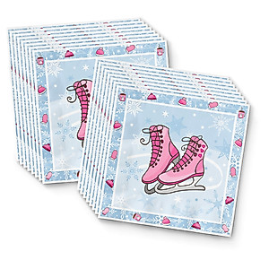 Ice Skating Birthday Party Supplies Set Plates Napkins Cups Tableware Kit for 16