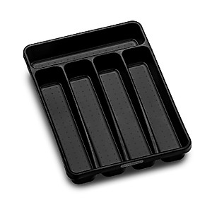 Madesmart Premium Antimicrobial Classic Mini Silverware Tray, Soft Grip, Non-Slip Kitchen Drawer Organizer, 5 Compartments, Multi-Purpose Home