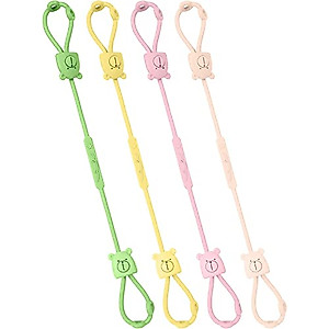 4 Packs Toy Safety Straps, Silicone Pacifier Clips, Stretchable Adjustable Baby Teether Straps, Pacifier Leashes, Keep Toys Clean, Toddler Cups Straps, for Stroller, High Chair, Crib, Car Seat, etc.