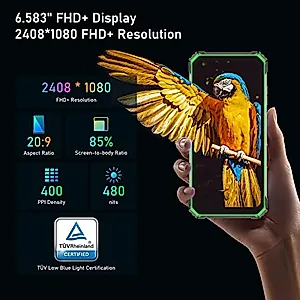 Blackview Rugged Smartphone Unlocked, BV7100 Cellphone(2023New), Android 12, 10GB+128GB/1TB Expand, 33W Fast Charge 13000mAh Battery,Waterproof Unlocked Cell Phone, NFC, Glove Mode,Fingerprint Unlock