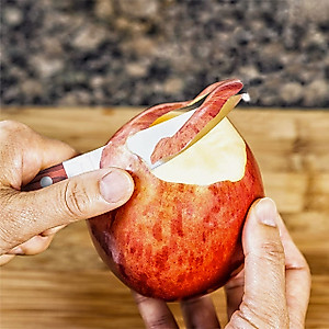 Mama's Great 3.5 Inch Kitchen Paring Knife - Multipurpose Razor Sharp Small Knife with High Carbon Stainless Steel Full Tang Blade and Ergonomic Non-Slip Pakkawood Handle