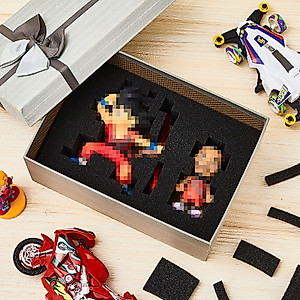 2 Pieces Pre Cubed Foam Tray Customizable Foam Insert Black Pluck Foam Insert for Interlocking Cases, 30 x 30 x 5 Cm/ 11.81 x 11.81 x 1.97 Inches