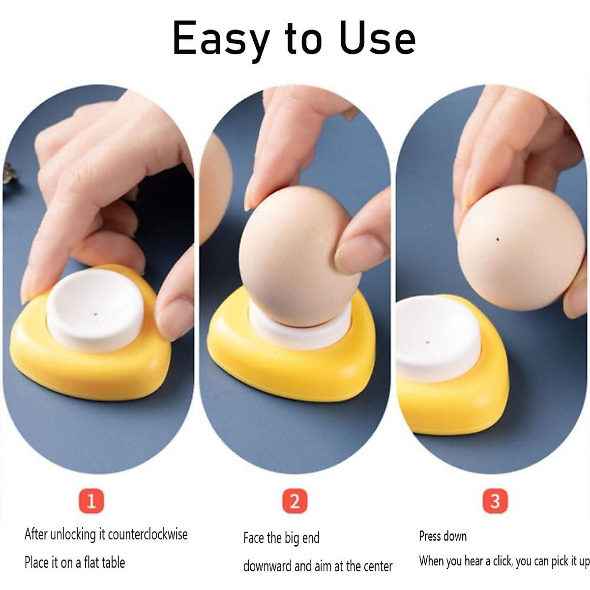 3 PCS Egg Punch, 2025 New Magnet Egg Piercer for Raw Eggs, Egg Poker for Hard Boiled Eggs, Easy Eggshell Peeler Remover Tool Egg Hole Puncher Pricker with Safety Lock Kitchen Gadgets (White*3)