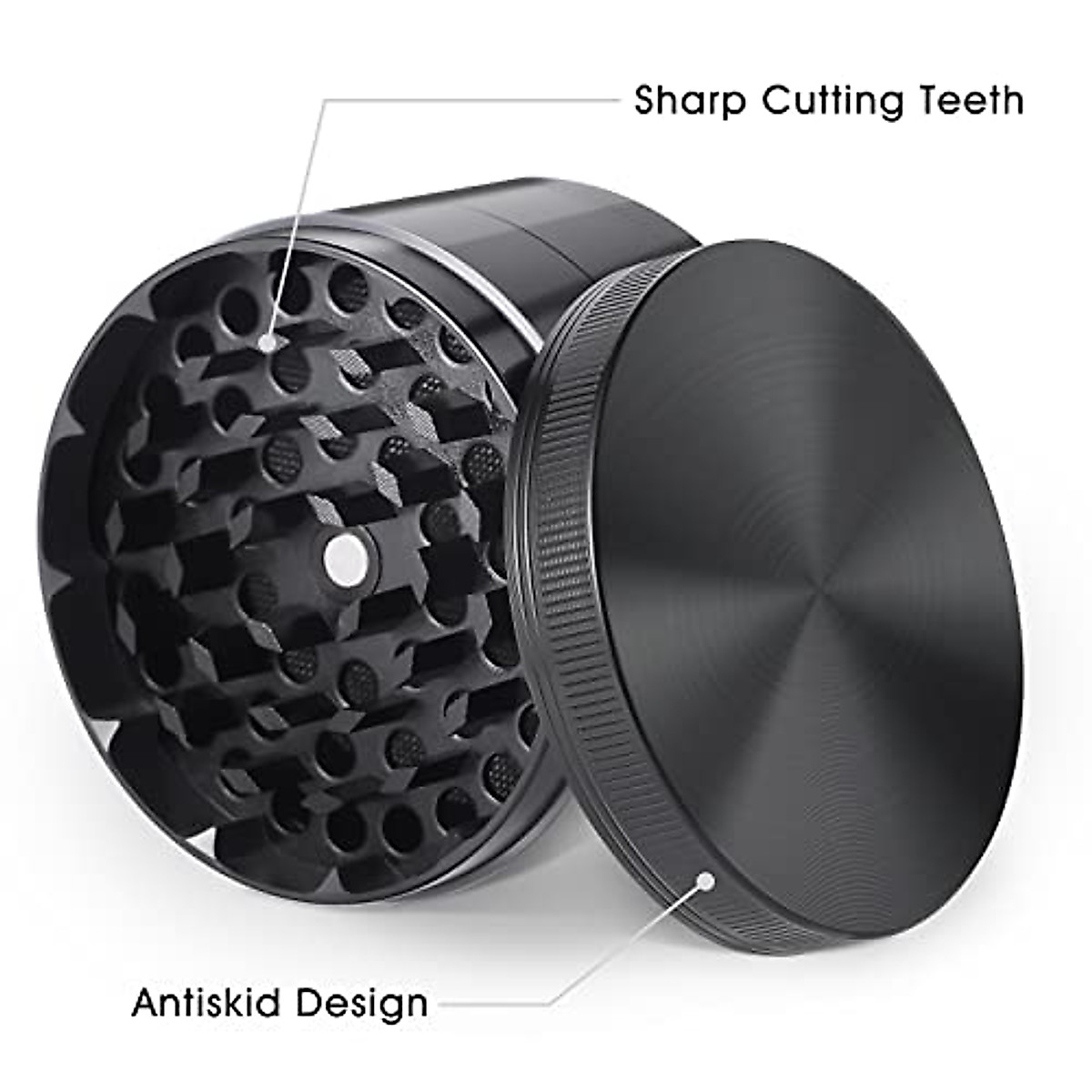 ATOYSKPX Spice Grinder 2.5 Inch, Large Grinder (Black)