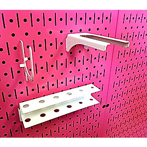 Wall Control Pink Pegboard Metal Pegboard Pack of Pink Peg Boards - Two 32-Inch Tall x 16-Inch Wide Colorful Pink Pegboard Wall Storage Panels