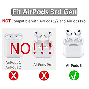 IiEXCEL 4 Pairs Anti Slip Kit Compatible with AirPods 3rd Gen, Silicone Sport Ear Hooks and 360° Rotation Adjustable Length Outdoor Earhooks Grip Ear Tips Wing Buds Holder for New AirPod 3-4X1